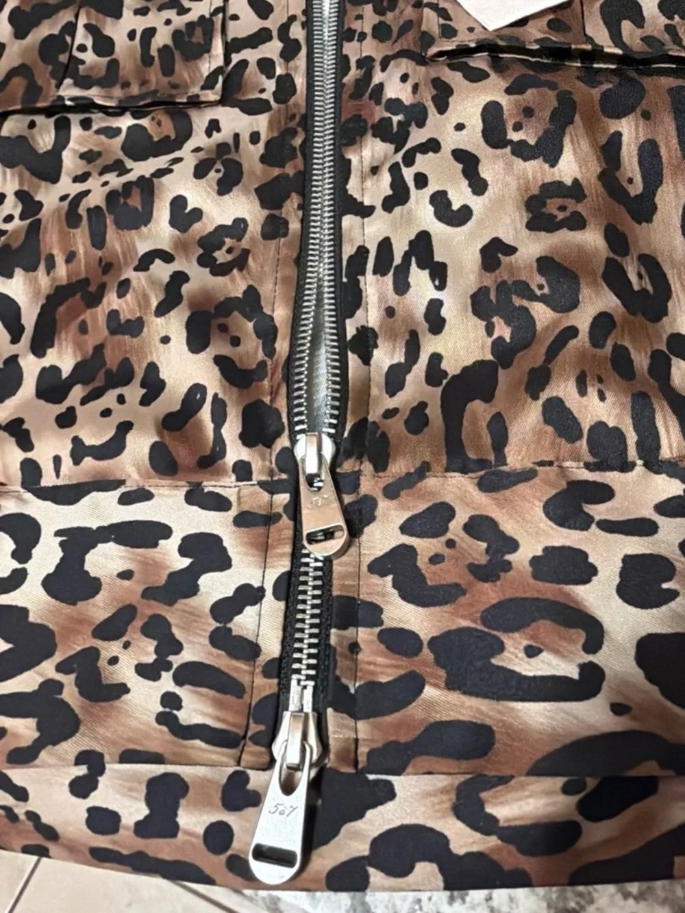 cinq a sept | Jackets & Coats | Cinq A Sept Leopard Print Zipfront Puff ...